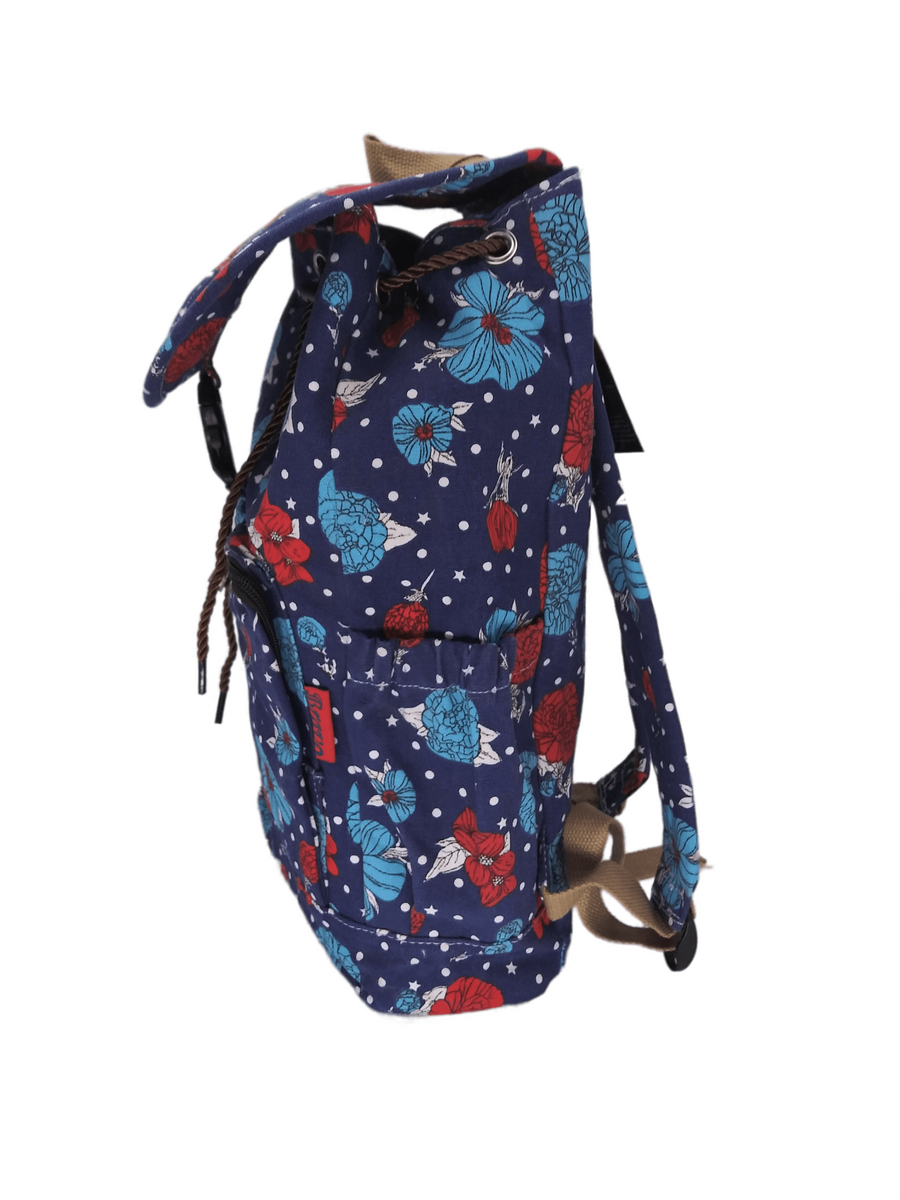Bravo! Backpack Rucksack Drawstring (Water floral, Navy) – Backpack LA