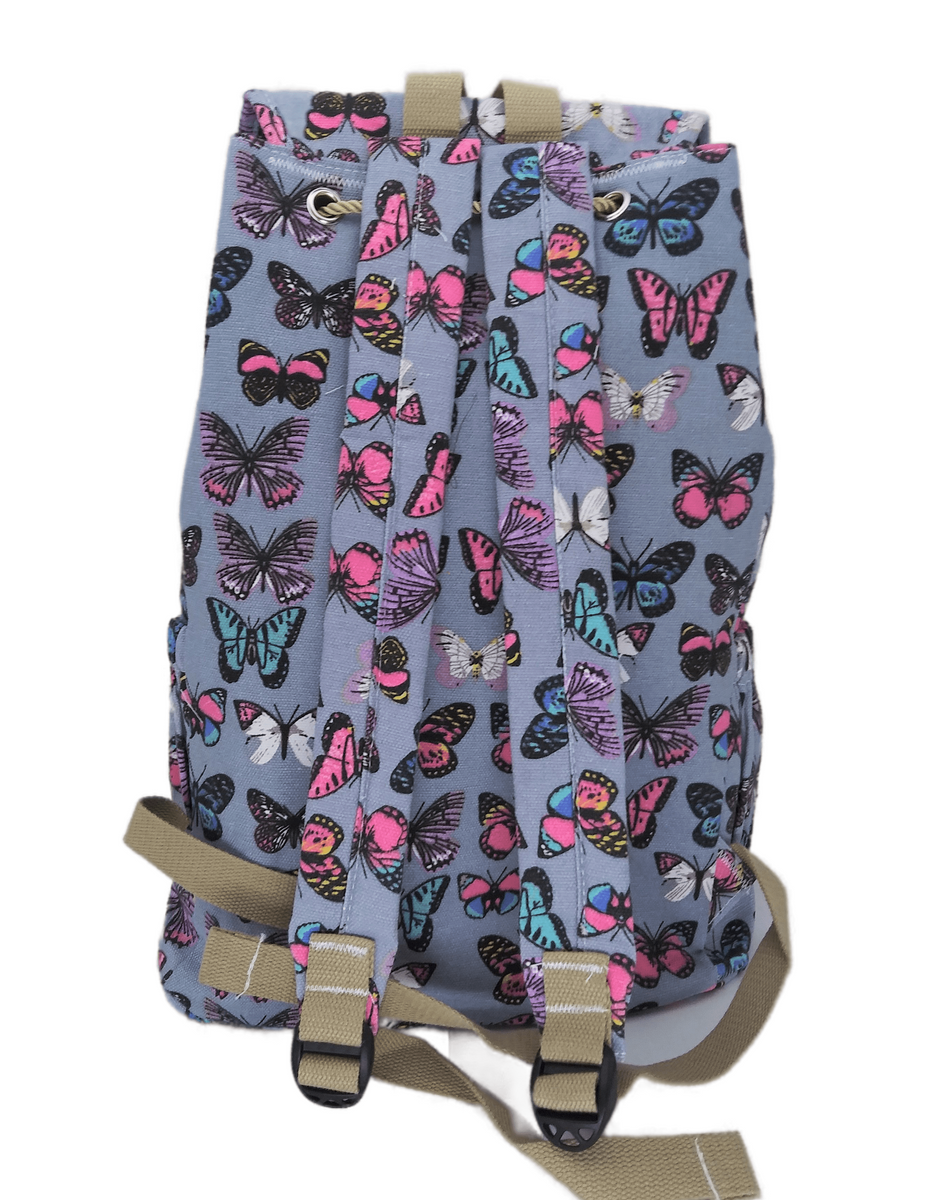Bravo! Backpack Rucksack Drawstring (Butterfly, Gray 2) – Backpack LA