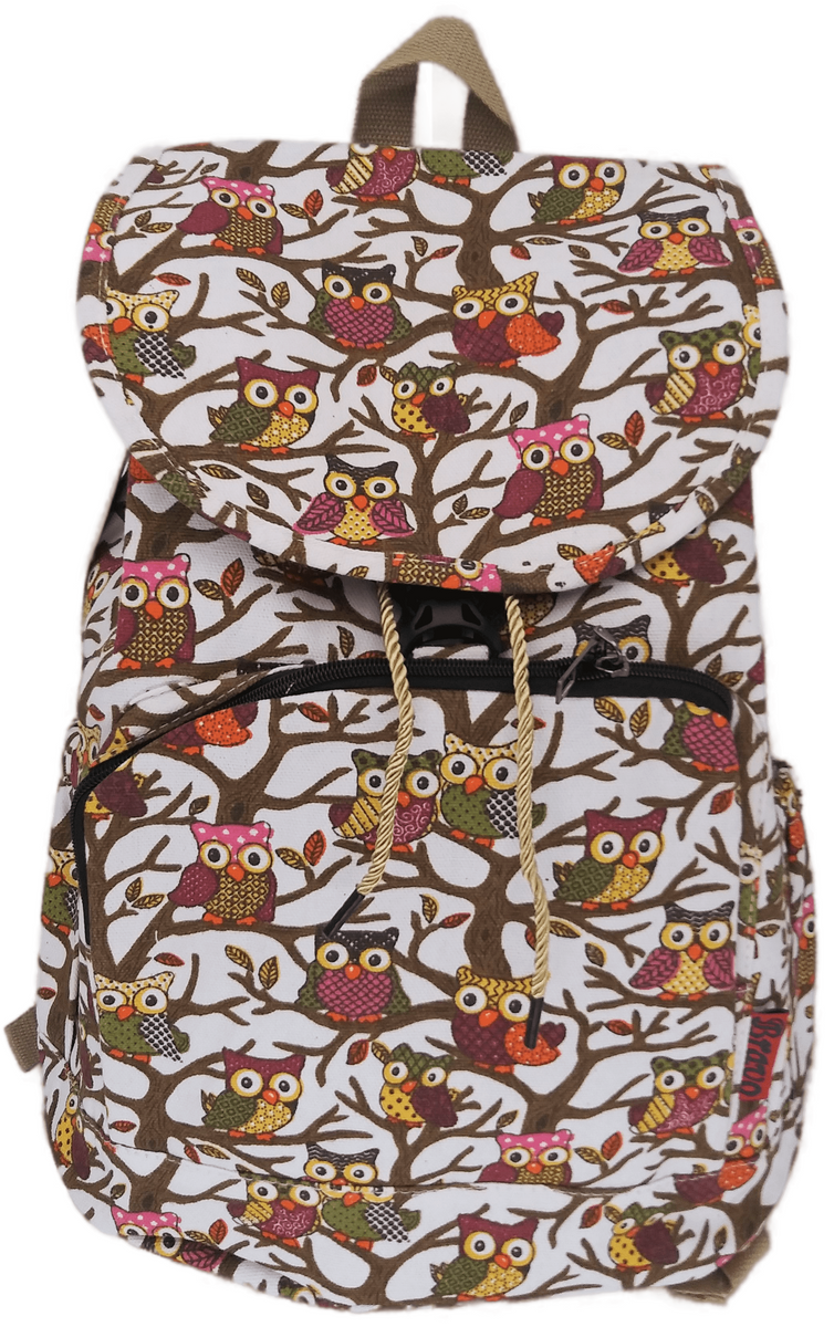 Bravo! Backpack Rucksack Drawstring (Owl, White 2) – Backpack LA