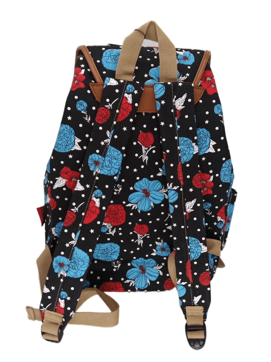 Bravo! Backpack Rucksack Drawstring (Water floral, Navy 2) – Backpack LA