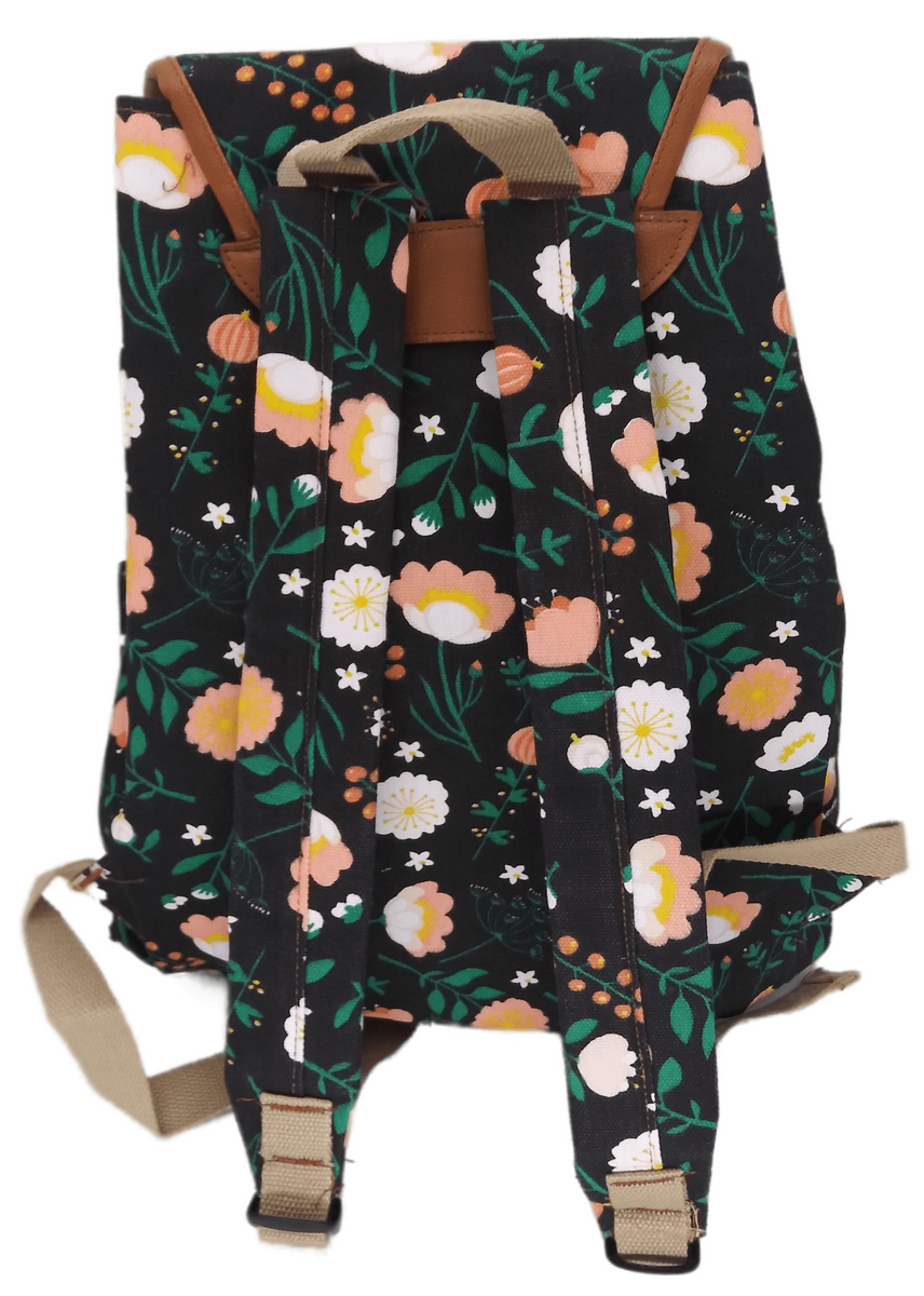 Bravo! Backpack Rucksack Drawstring (Daisy, Black 2) – Backpack LA