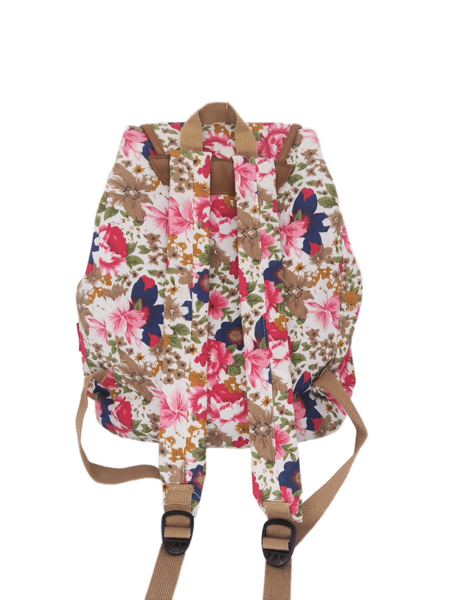 Bravo! Backpack Rucksack Drawstring (Bloom, Cream) – Backpack LA