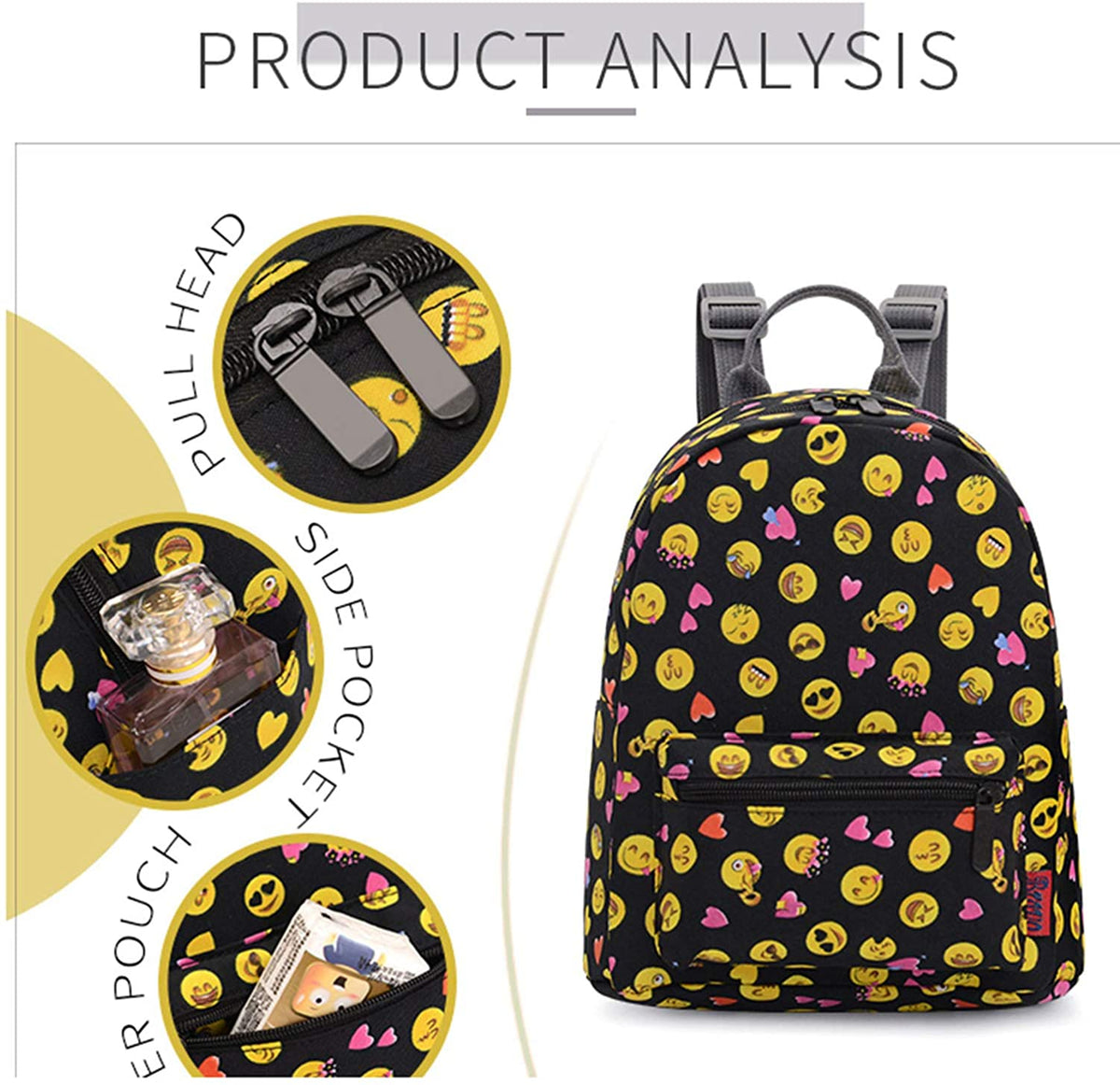 Bravo! Fashion Design All Purpose 9" Floral Backpack (Galaxy Black ...