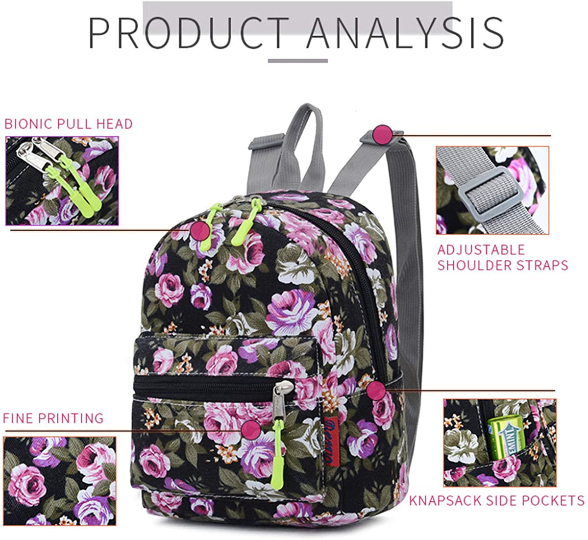 Bravo Floral Mini (10 Inch) School Backpack - Floral Blue – Backpack LA