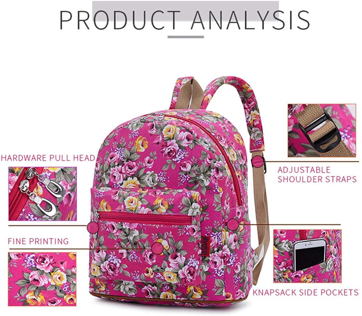 Bravo Floral (14 Inch) School Backpack - Floral Black – Backpack LA
