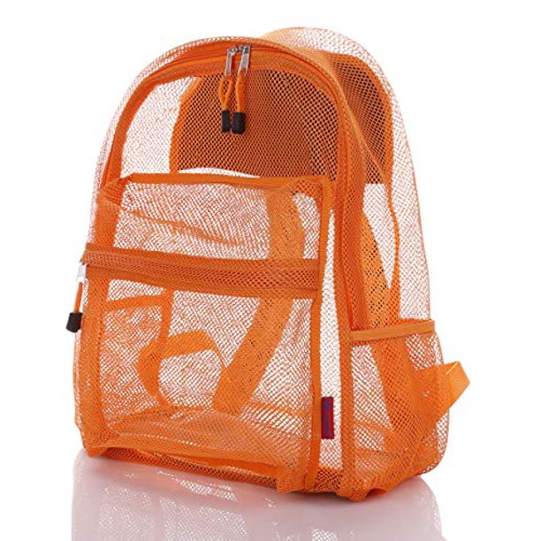 Bravo! Mesh Transparent See Through Backpack - Orange – Backpack LA